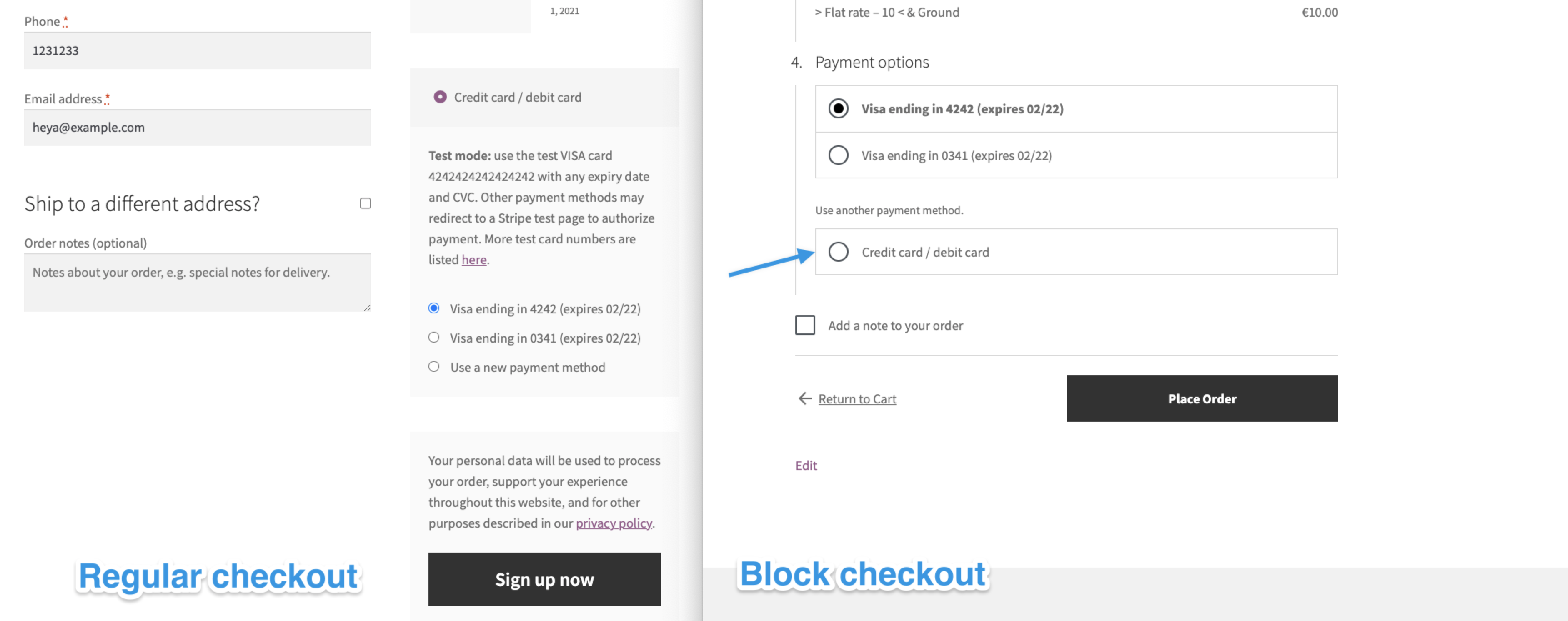 Inconsistent available payment methods between the regular and block checkout when Subscriptions ...
