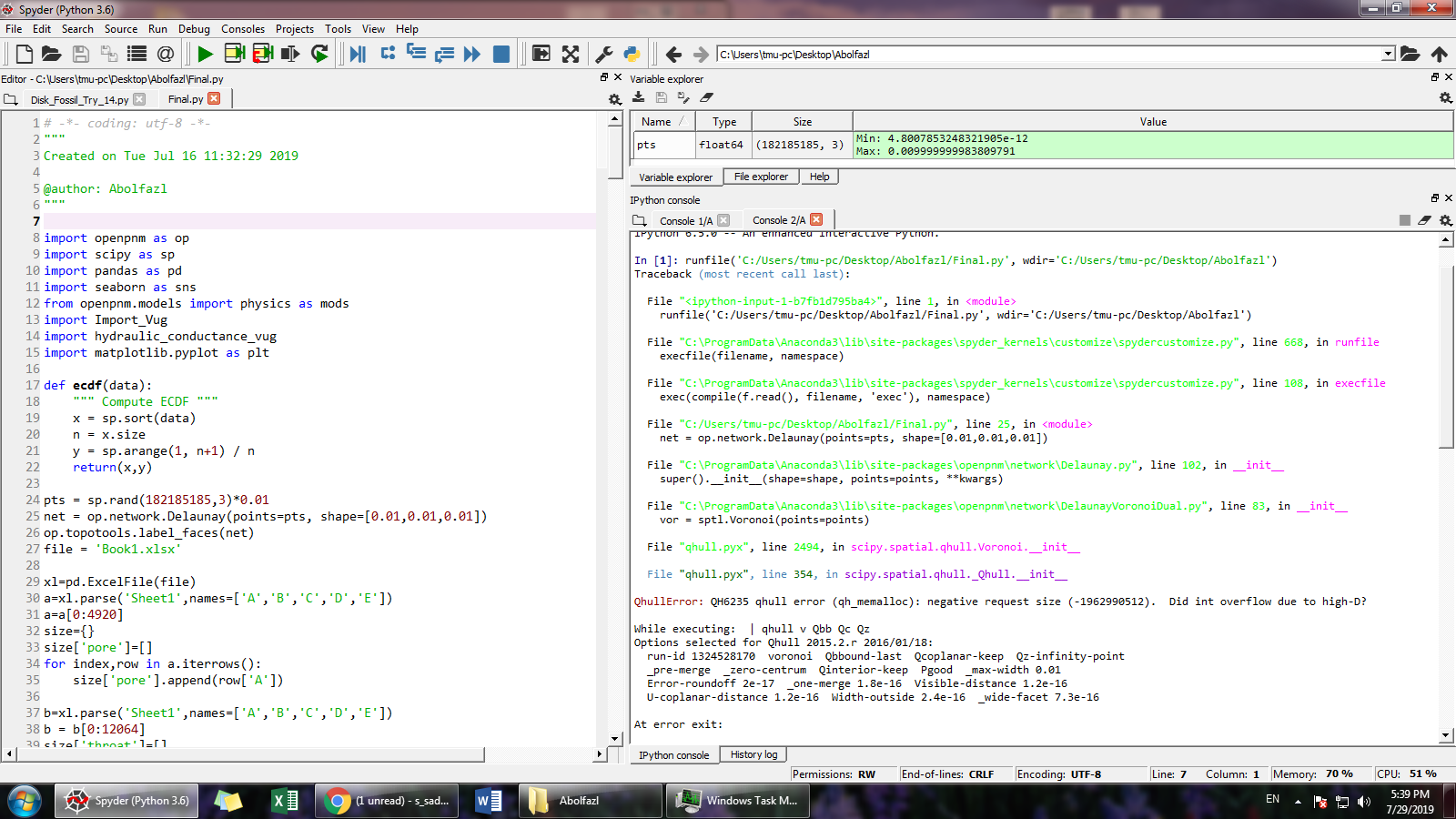 Delaunay network generation · Issue #1316 · PMEAL/OpenPNM · GitHub