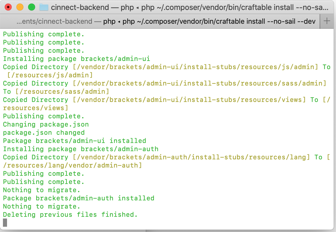 stuck at Deleting previous files finished. · Issue #309 · BRACKETS-by-TRIAD/craftable · GitHub
