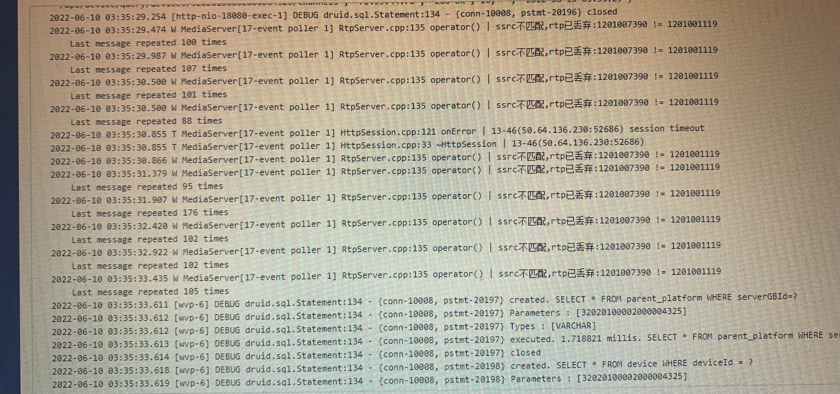 录像回放出现RtpServer.cpp | ssrc不匹配 · Issue #1700 · ZLMediaKit/ZLMediaKit · GitHub