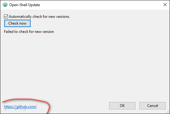 hidden text in the update check window · Issue #271 · Open-Shell/Open ...