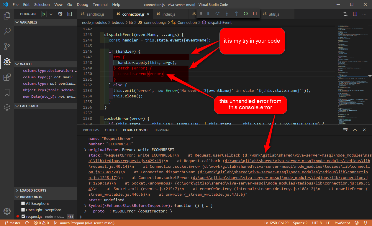 connection lost · Issue #906 · tediousjs/tedious · GitHub