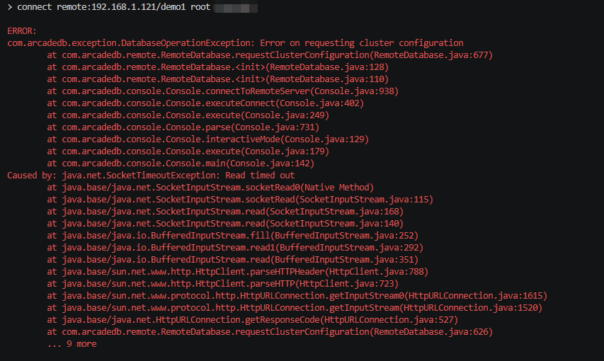 "Error on requesting cluster configuration" when connect to replica server · Issue #1054 ...