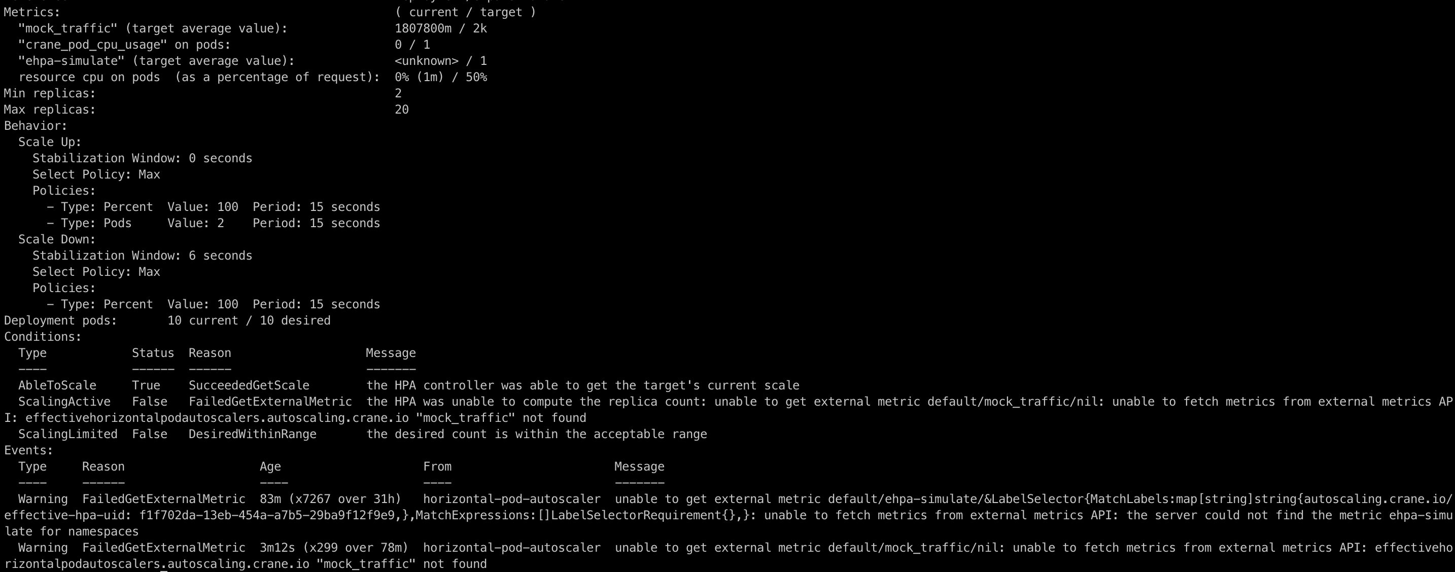 设置cron及外部指标后缩容异常 · Issue #362 · gocrane/crane · GitHub