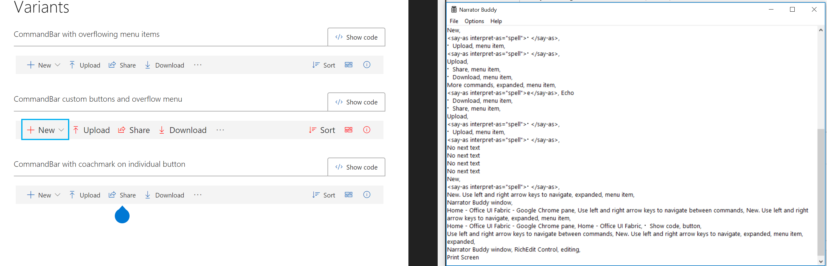Commandbar Accessibility Jaws Reader Says To Move Through Items Press Up Or Down Arrow While