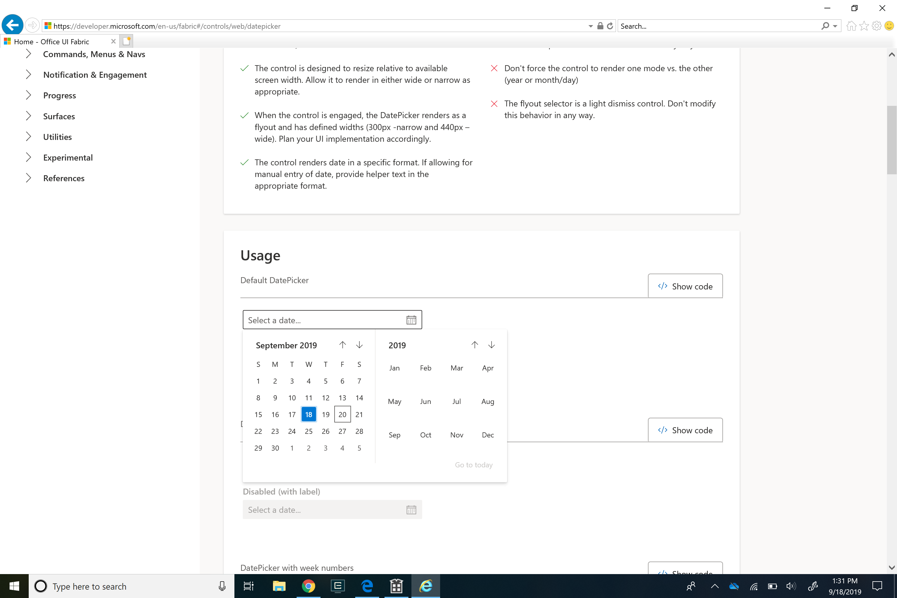 Dates In Datepicker Are Not Navigable Using Keyboard In Ie · Issue 10488 · Microsoftfluentui