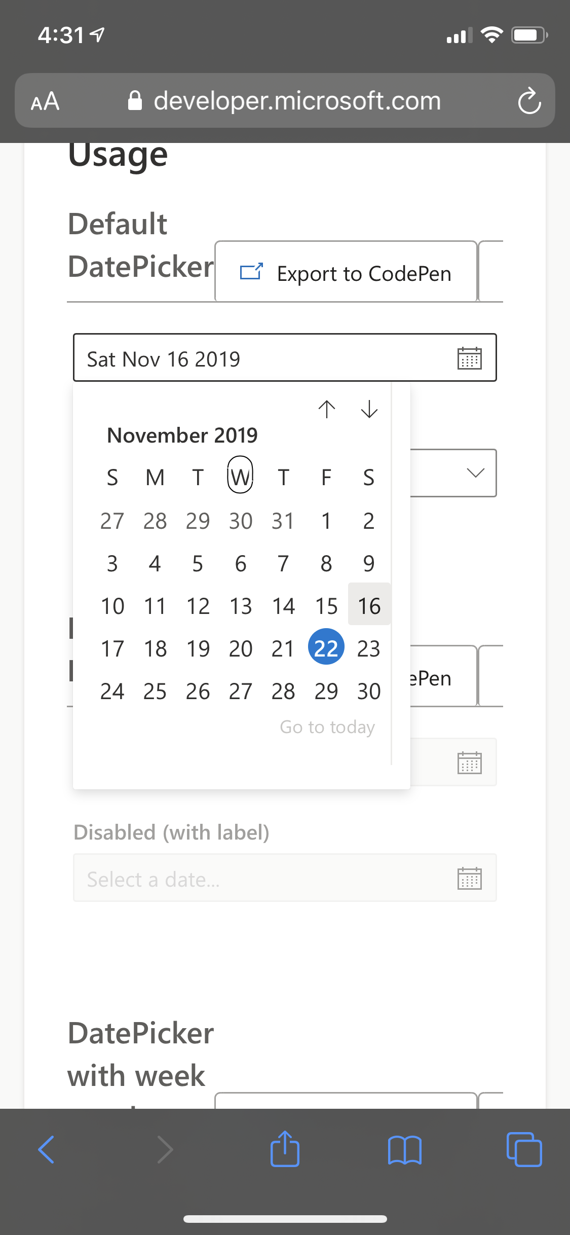 [Ally] [VoiceOver] Unable to select day in datepicker control. · Issue #11273 · microsoft ...
