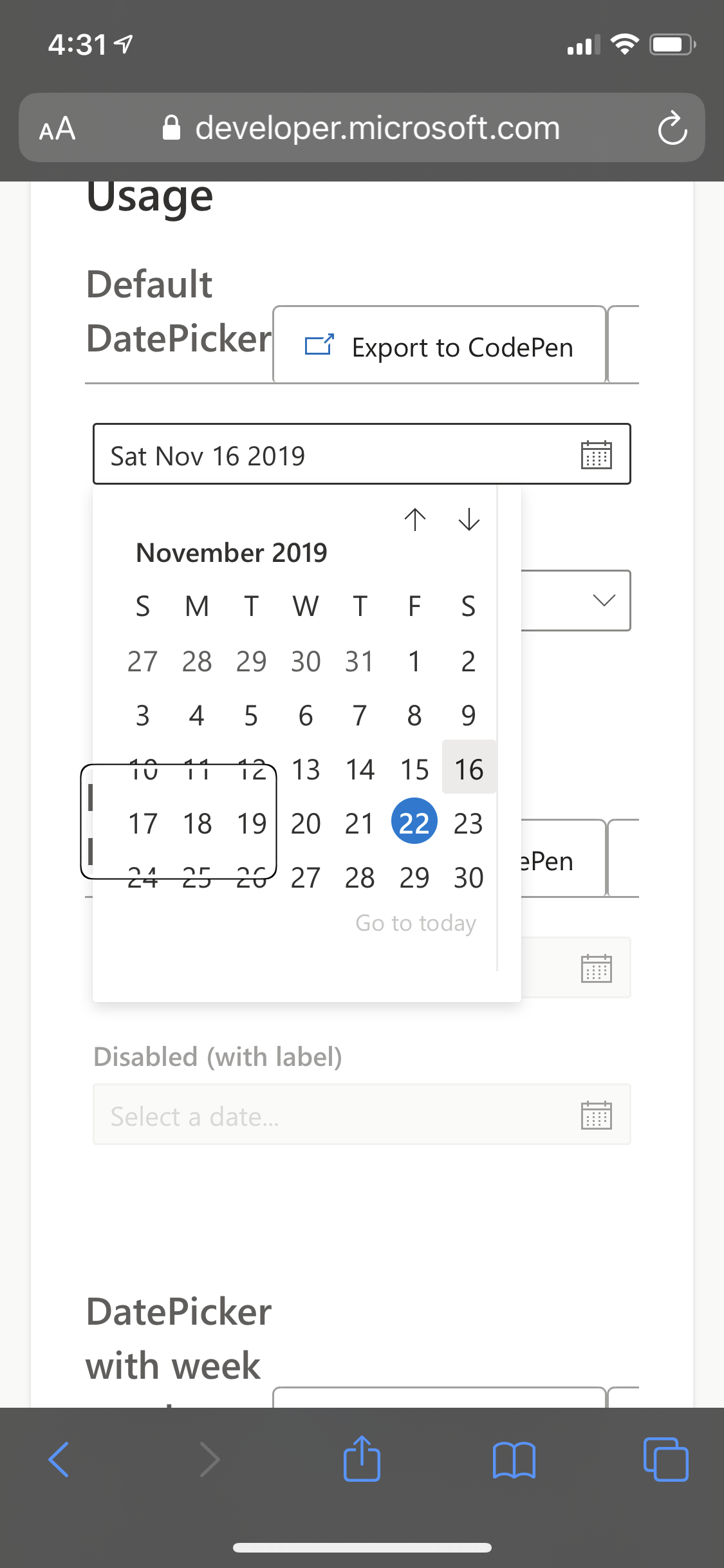 [Ally] [VoiceOver] Unable to select day in datepicker control. · Issue #11273 · microsoft ...