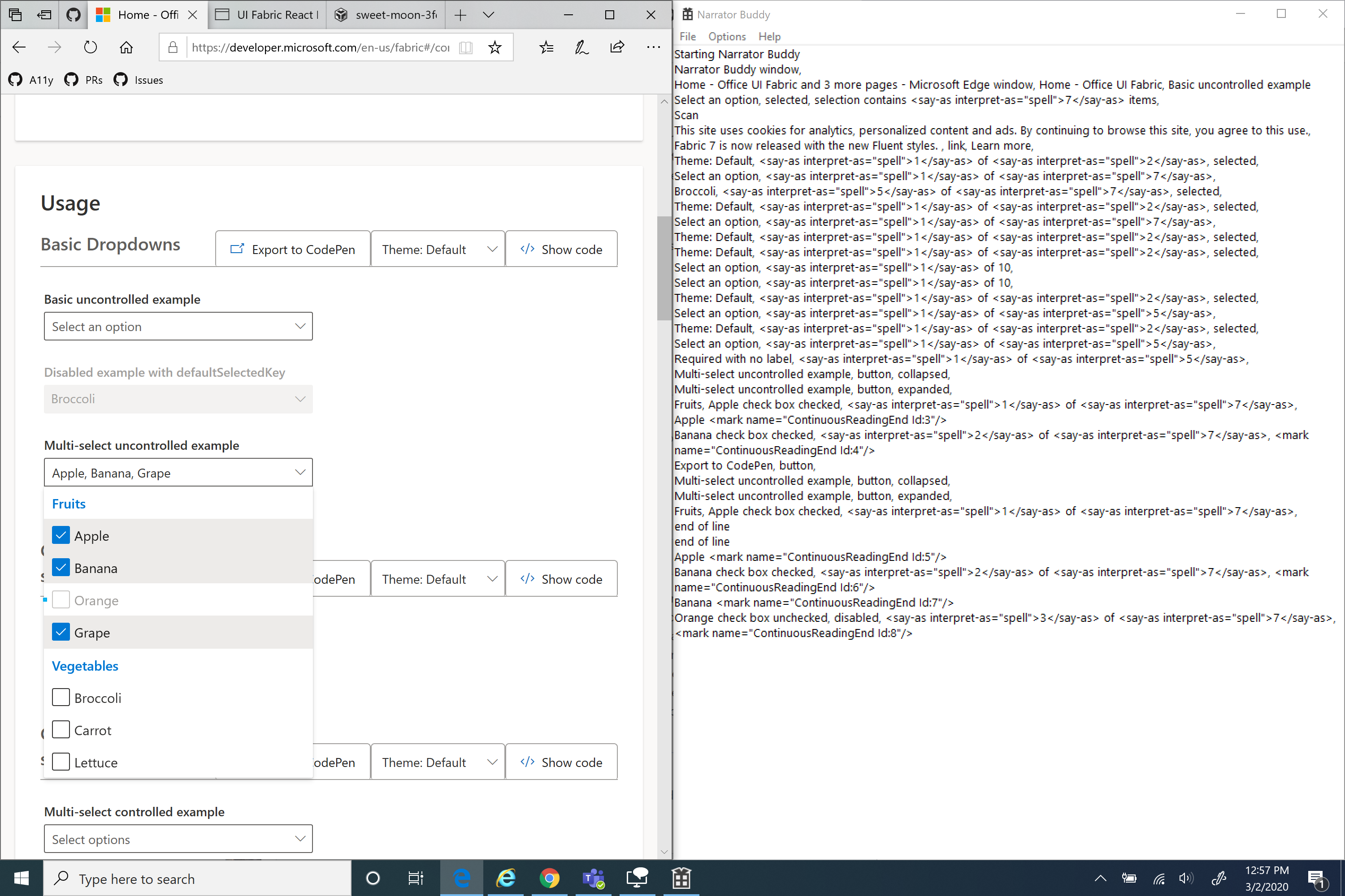 In multi-select drop down screen readers are not announcing the ...