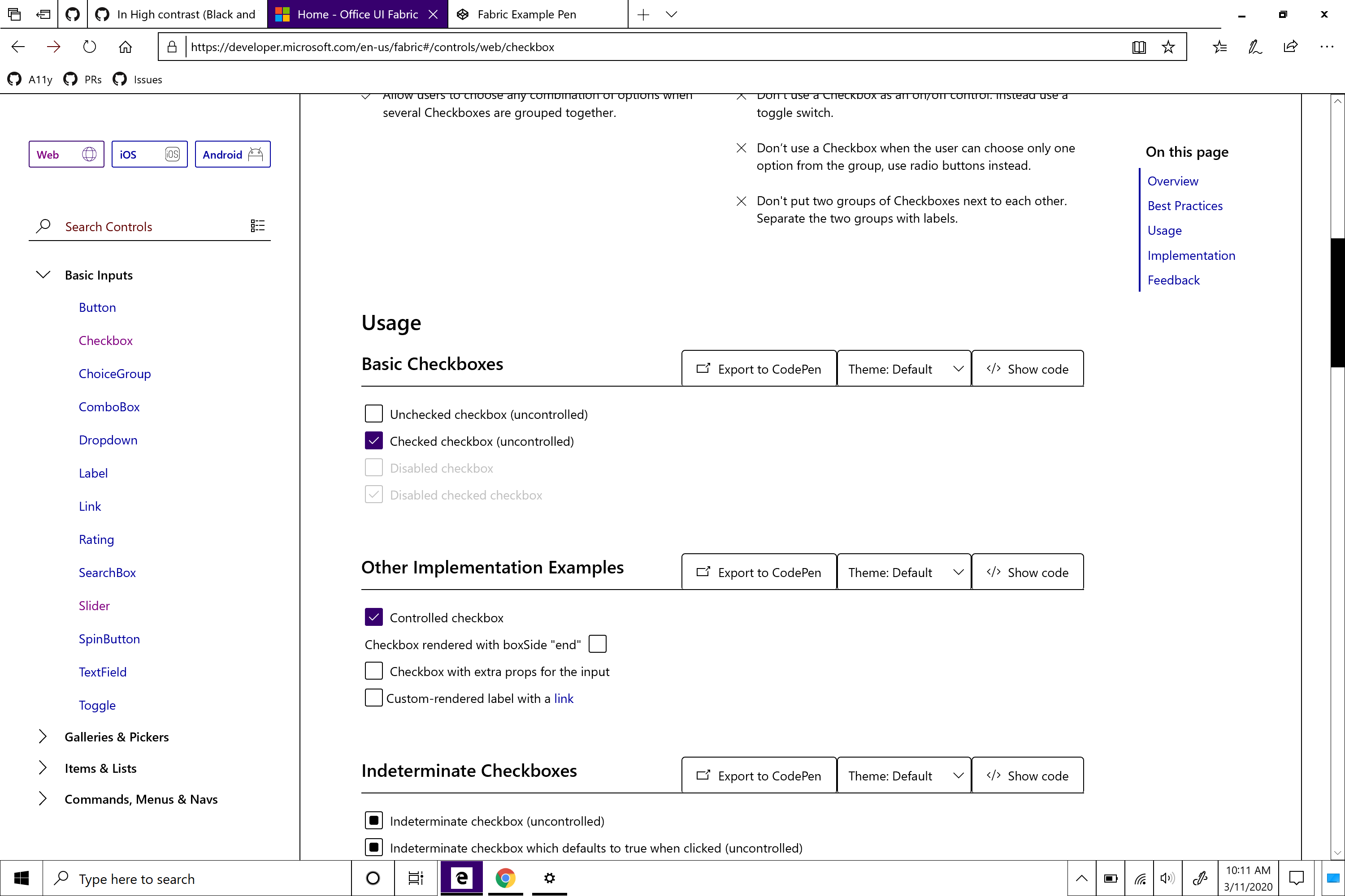 Checkbox - High Contrast, Checkbox selection is Not visible till mouse ...