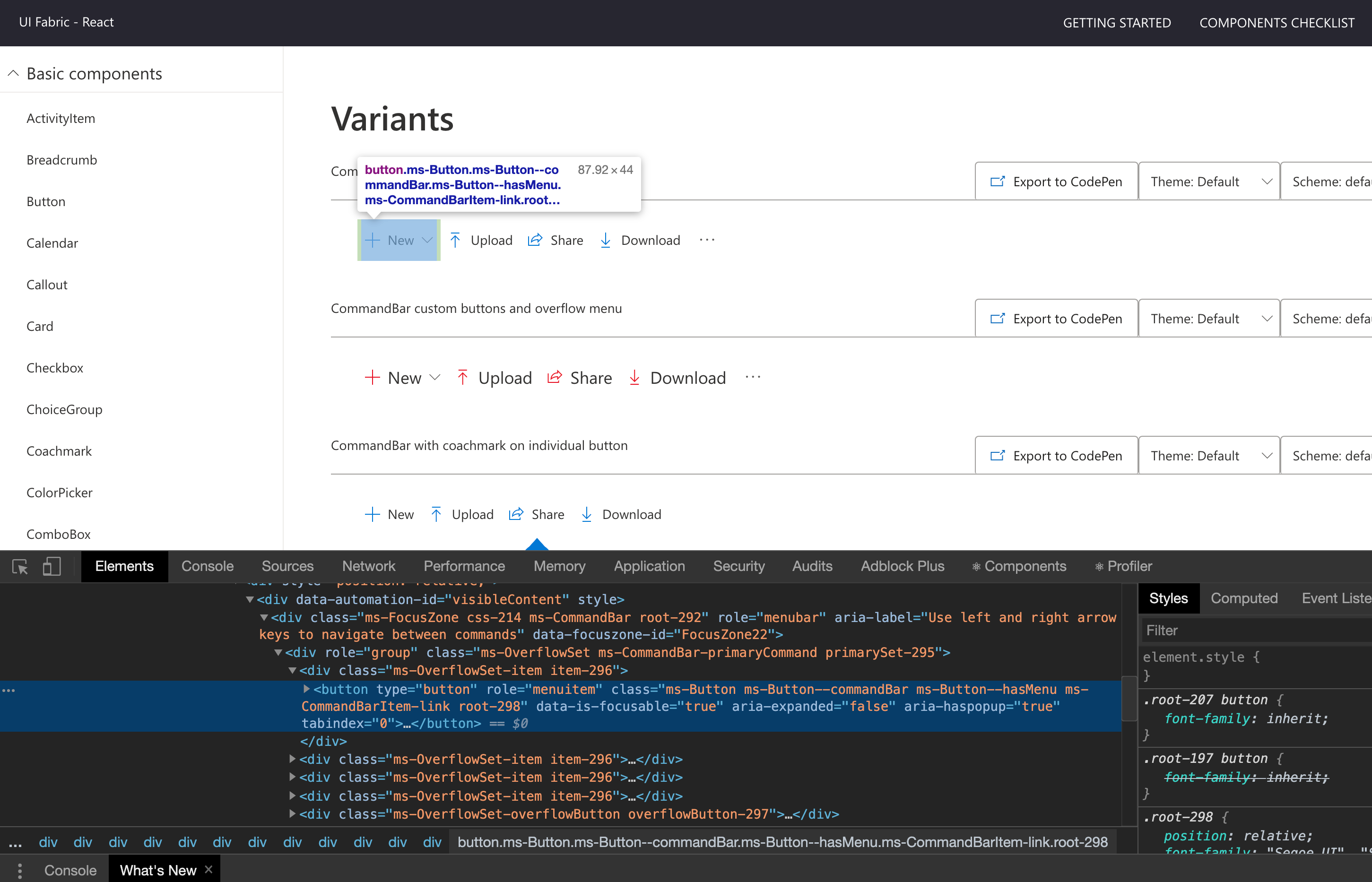 Incorrect role(menu) defined for the controls in "Command bar" screen ...