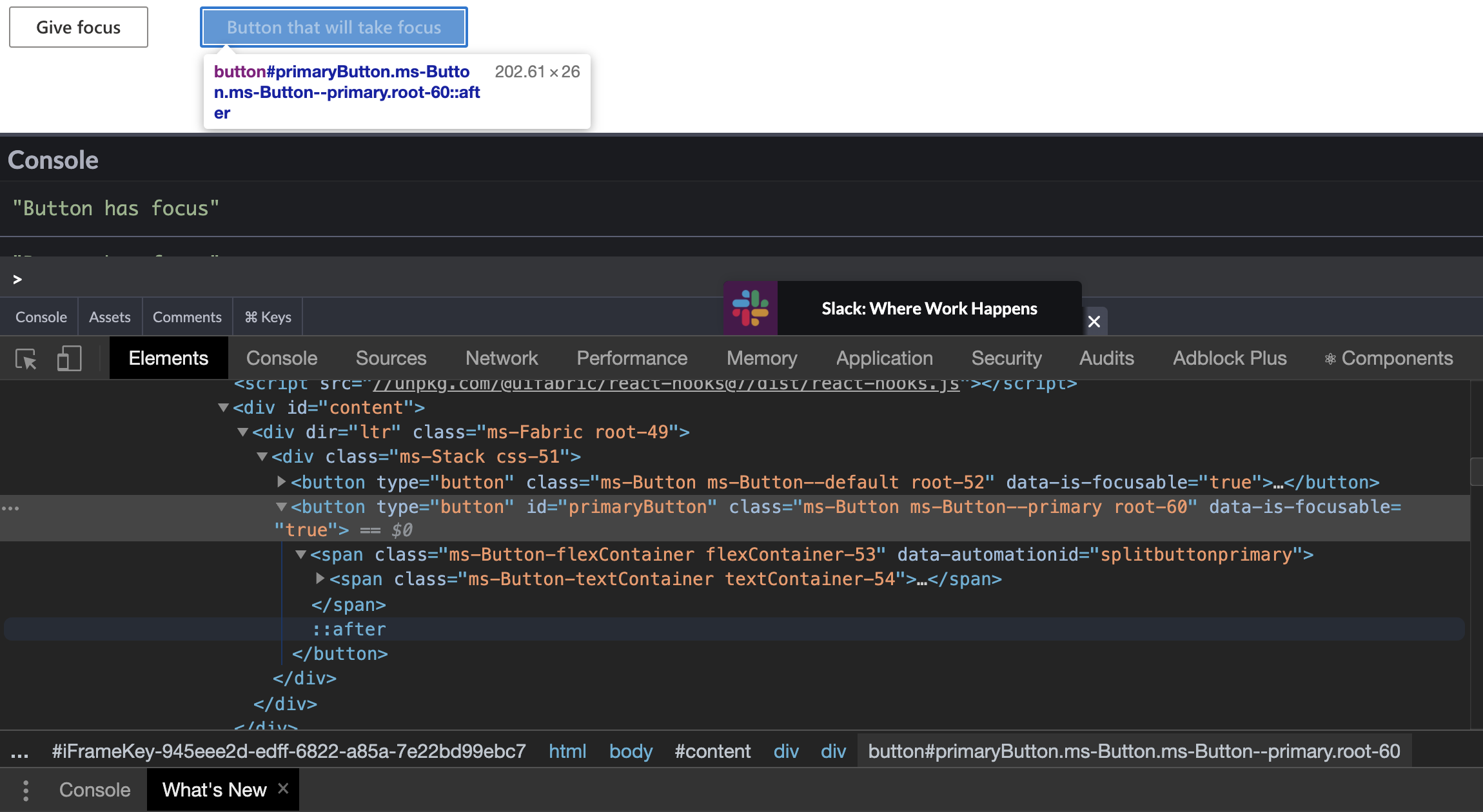 No visible focus when button programmatically focused · Issue #12291 · microsoft/fluentui · GitHub