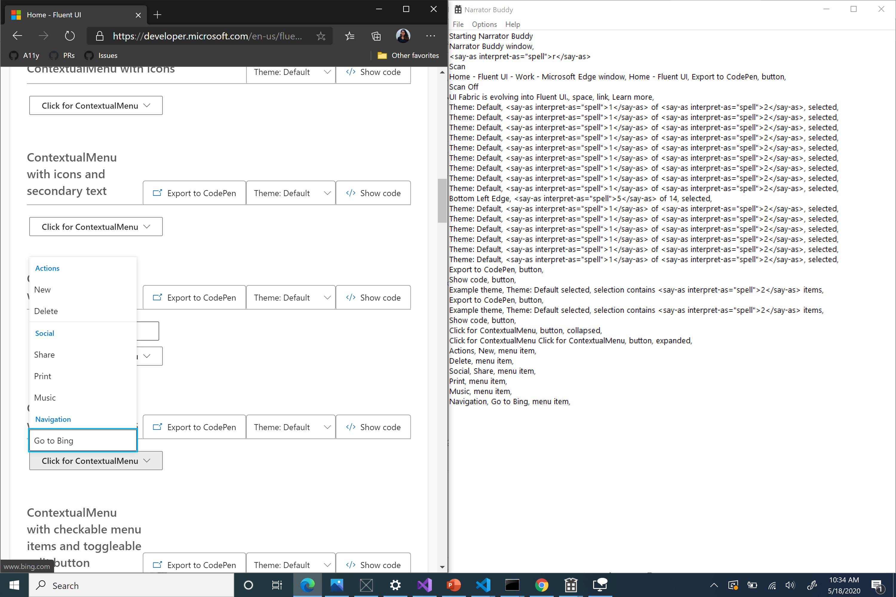 Contextual menu item position is not read out by Narator · Issue #16455 · microsoft/fluentui ...