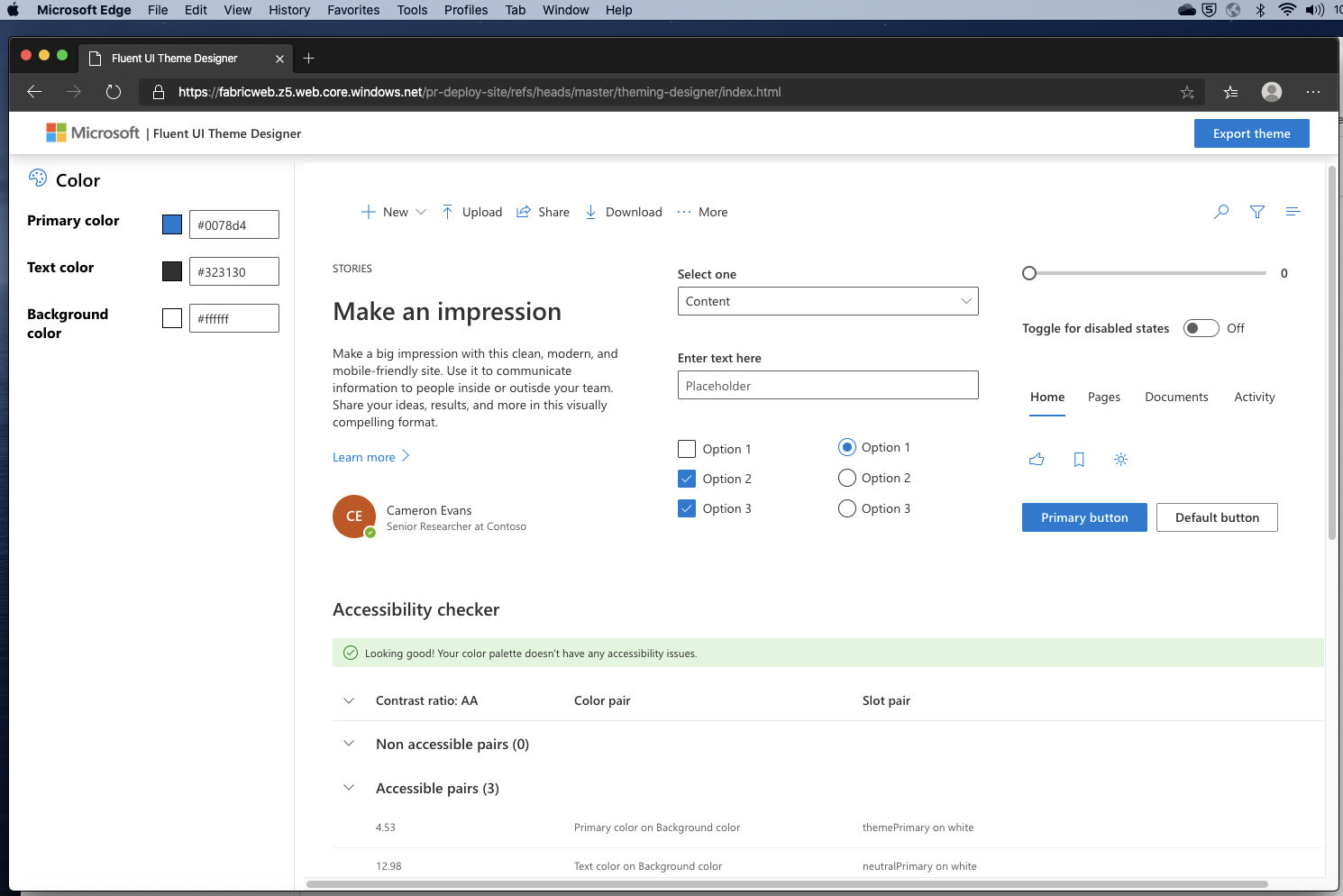Theme Designer is classified as suspicious site by Microsoft Edge ...