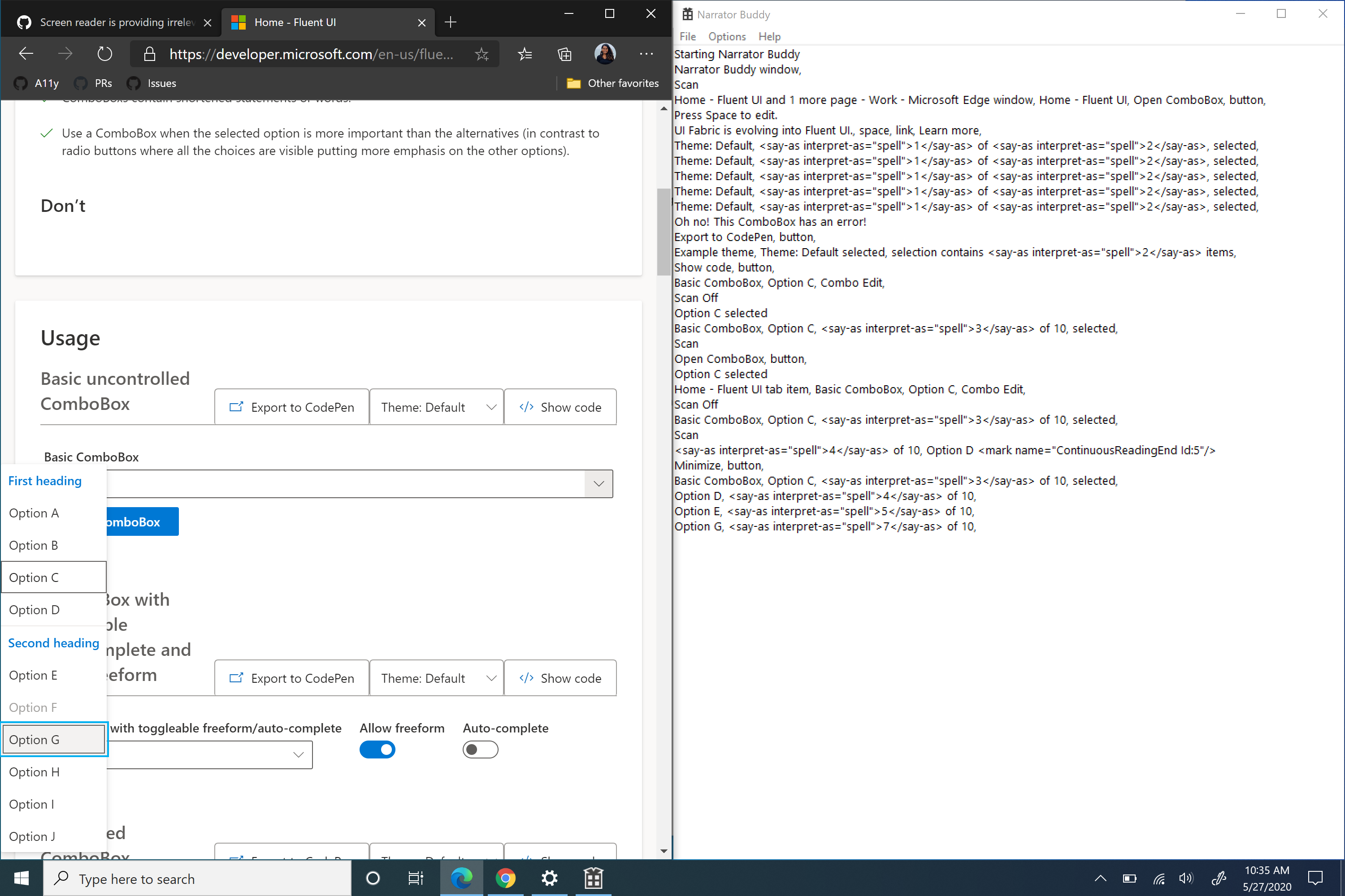 Screen reader is providing irrelevant information along with the list ...