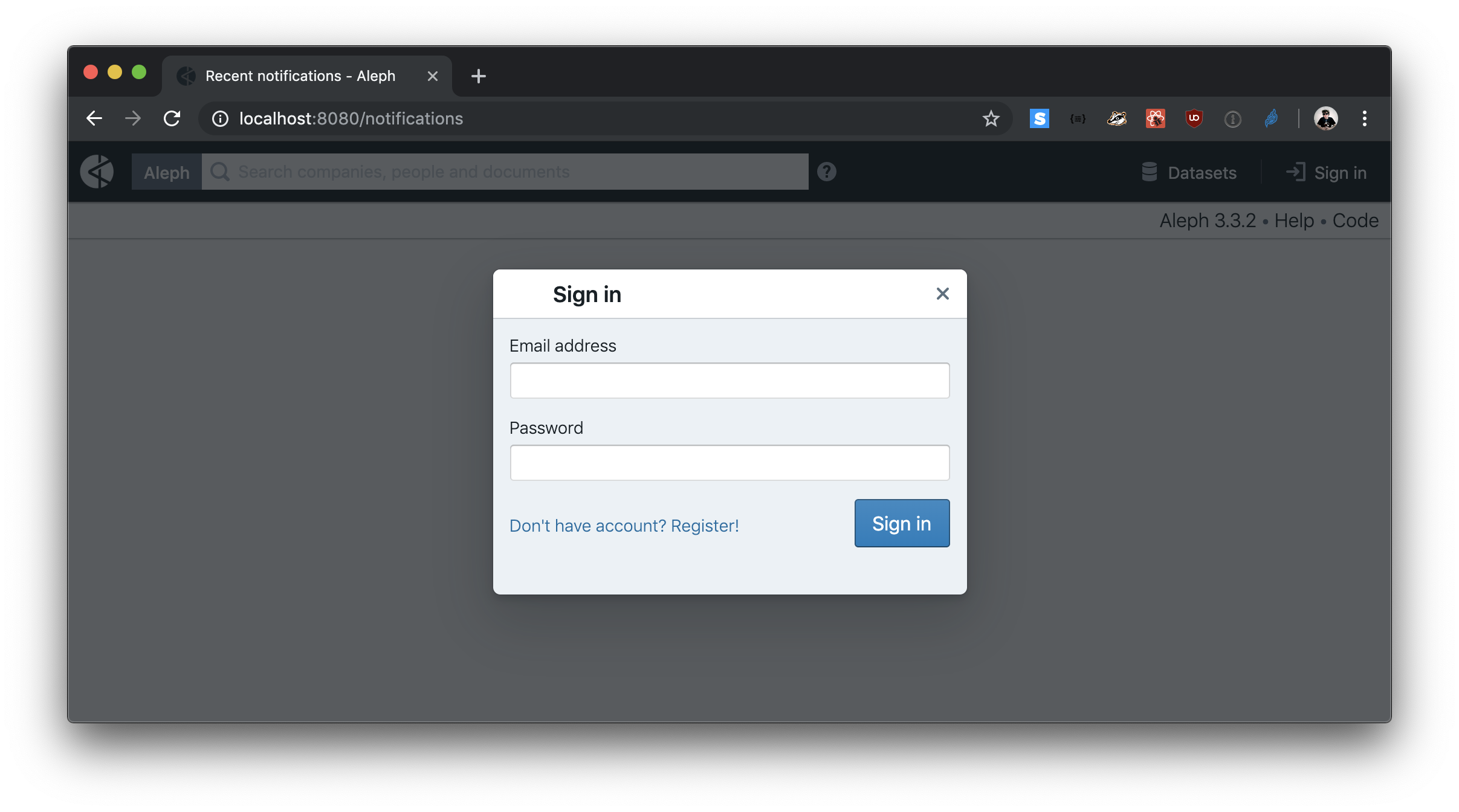 When Not Logged, Clicking Link from Email Notification Throws Error · Issue #777 · alephdata ...