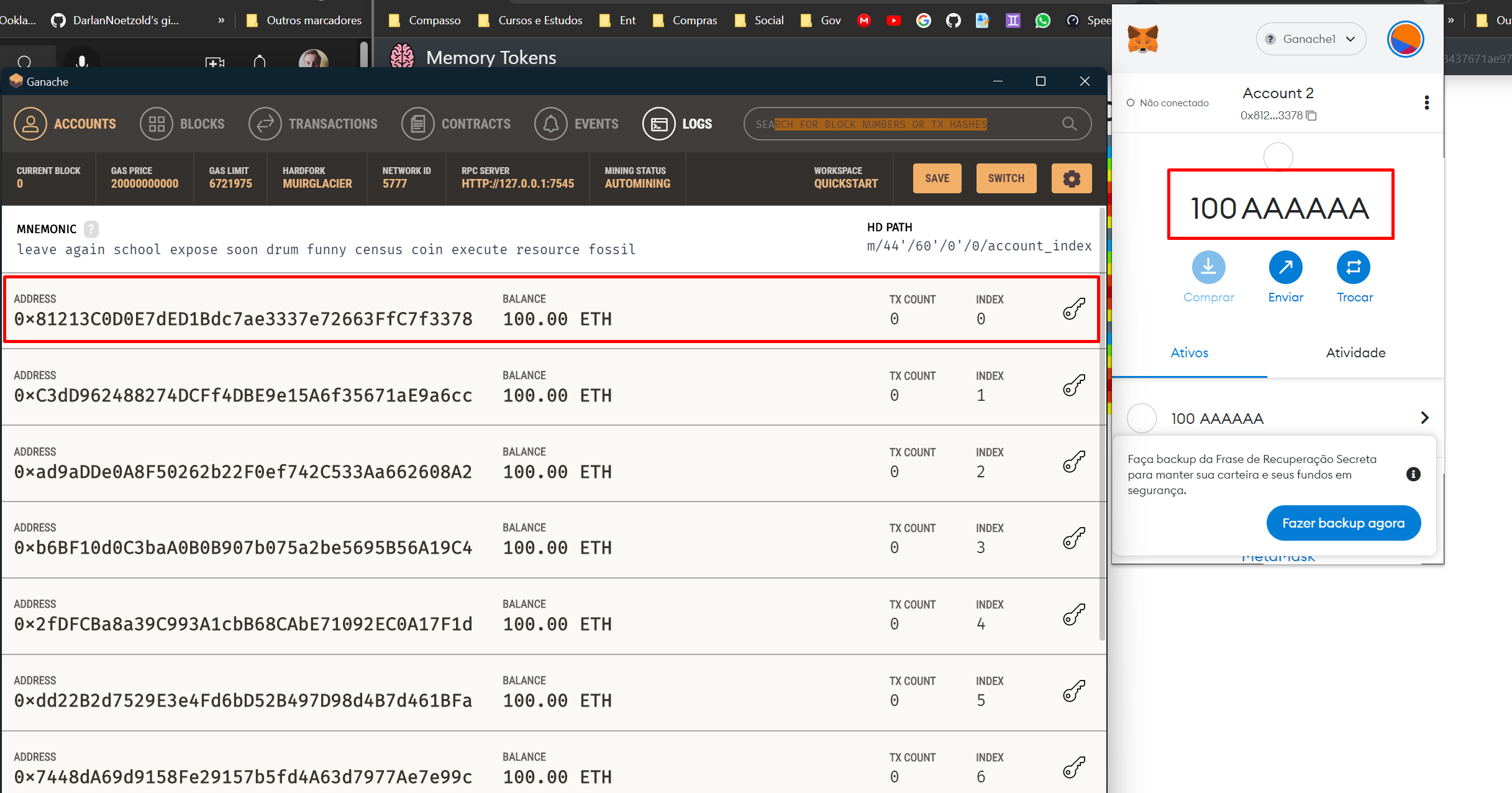 GitHub - DarlanNoetzold/dApp_Game: Uma jogo da memória feito como dApp, onde a cada dupla ...