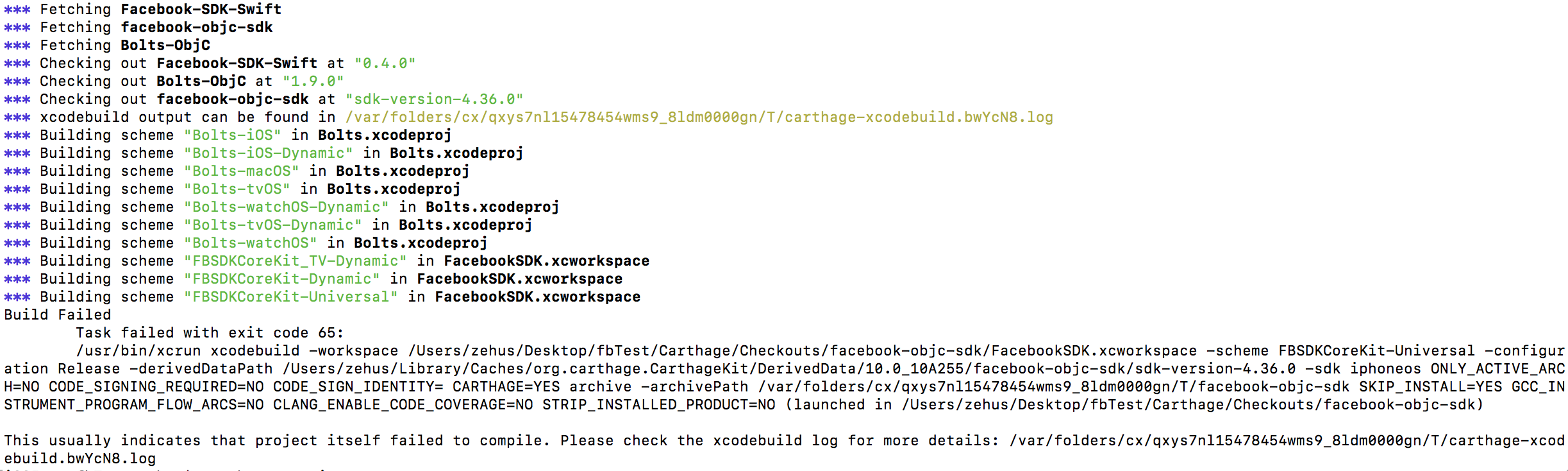 Carthage installation failed with xcode 10 · Issue #275 · facebookarchive/facebook-swift-sdk ...