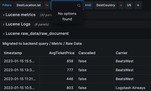 Values not listed when adding filter from the ad hoc filter · Issue #227 · grafana/opensearch ...