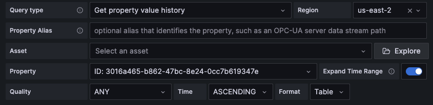AssetIds migrated from AssetId (pre-v1.6.0) not displayed in panel query editor · Issue #238 ...