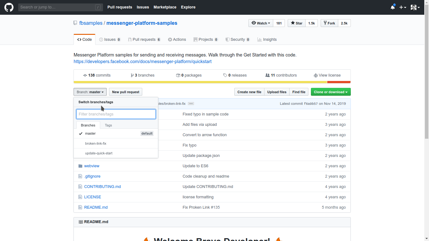 No Such Branch As `tutorial-starters` As Mentioned In messenger ...