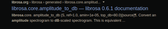DOCS: Page for 'amplitude to db' in 0.6.1 does not exist, but shows on google search · Issue ...