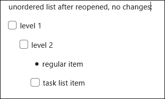 Nesting checkbox/tickbox/task list item in unordered list turns entire ...
