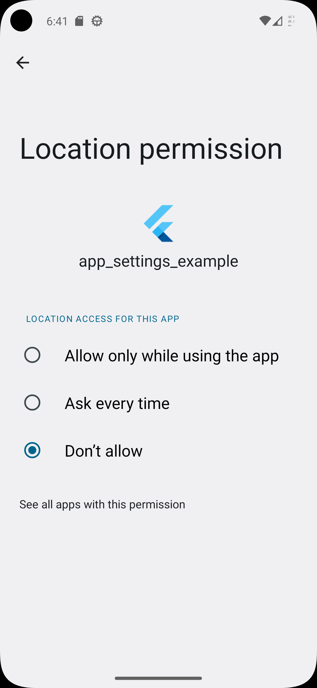 Calling To Appsettingsopenappsettingstype Appsettingstypelocation Does Not Open Location
