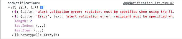 Two error toasts displayed when trying to save an invalid Slack ...