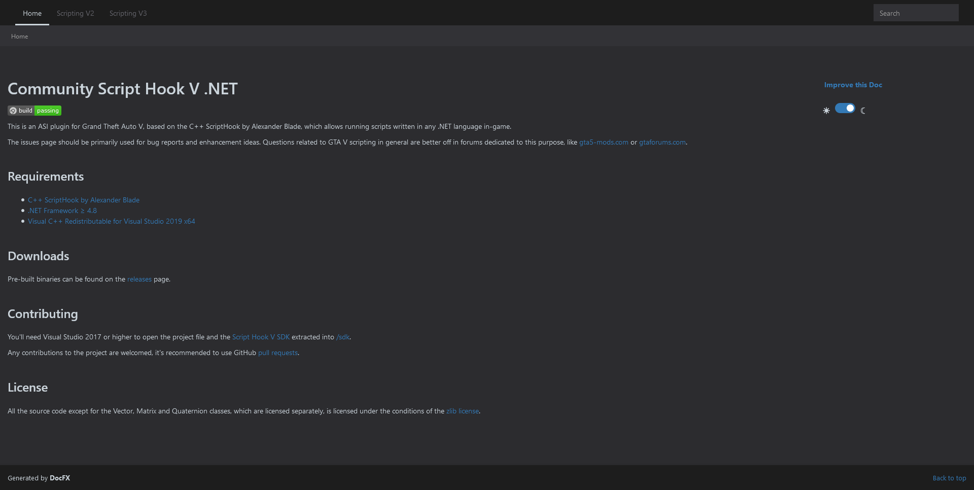 Add docfx documentation by nitanmarcel · Pull Request #985 · scripthookvdotnet/scripthookvdotnet ...