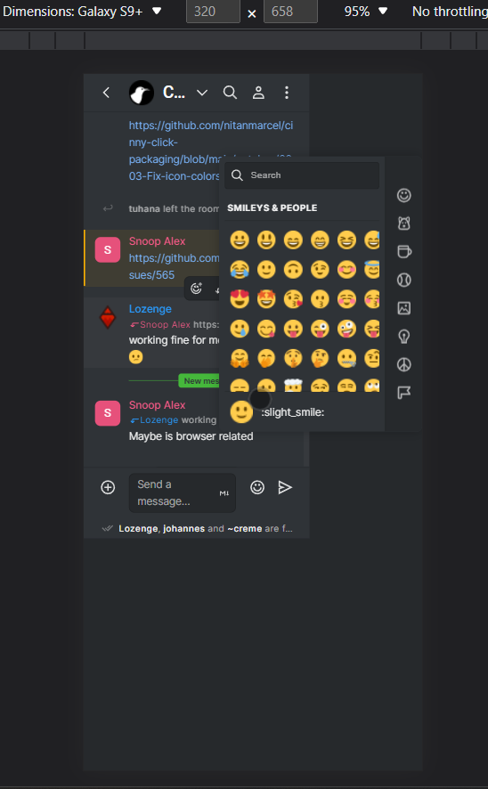 [Mobile] Emoji picker renders outside the boundaries when trying to react to a message · Issue ...