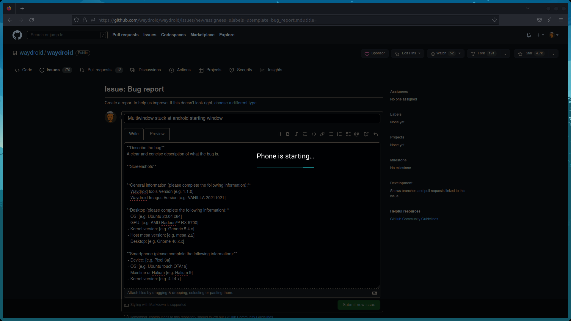 Multiwindow stuck at android starting window · Issue #713 · waydroid/waydroid · GitHub
