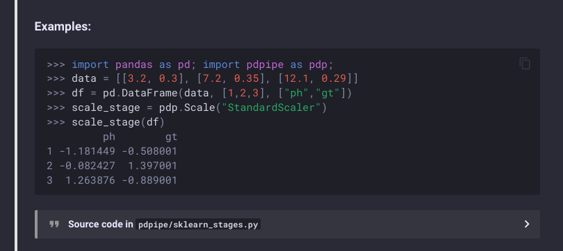 Doc Site Class Docstring Examples Are Not Presented Correctly · Issue 104 · Pdpipe Pdpipe · Github
