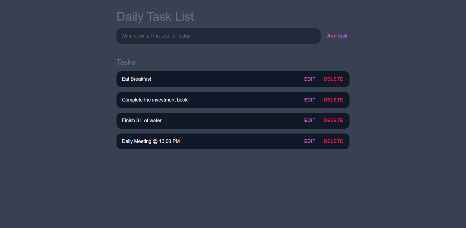 GitHub - mambawolf/Daily-Task-List: Simple To do list app for creating, editing and deleting ...