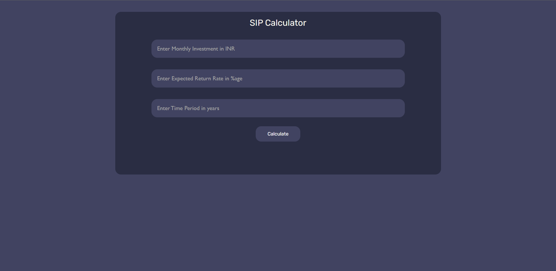 GitHub - mambawolf/SIP-Calculator: A simple SIP Calculator that lets you know your total wealth ...