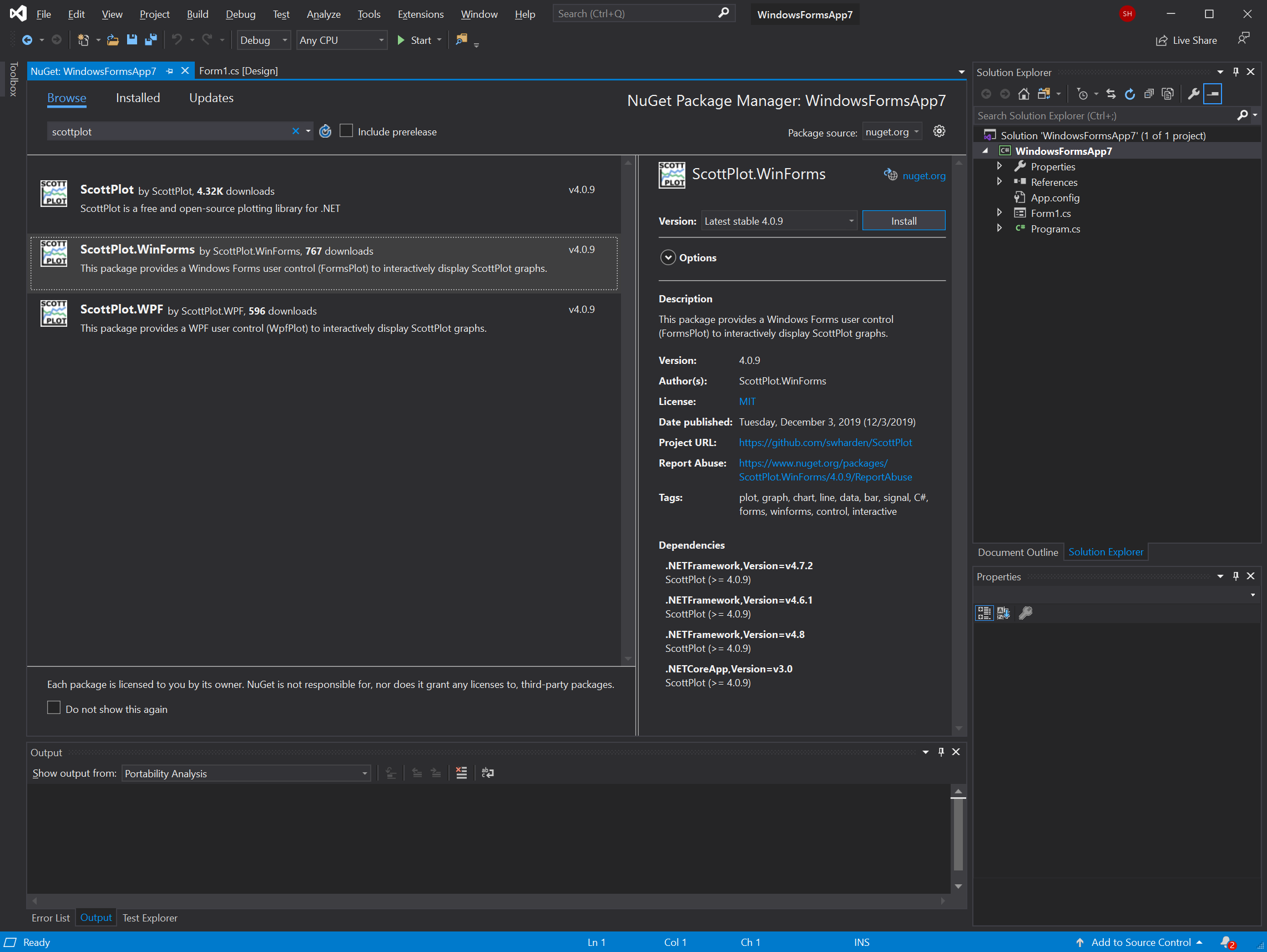 Could not install package 'ScottPlot 4.0.9' · Issue #197 · ScottPlot/ScottPlot · GitHub