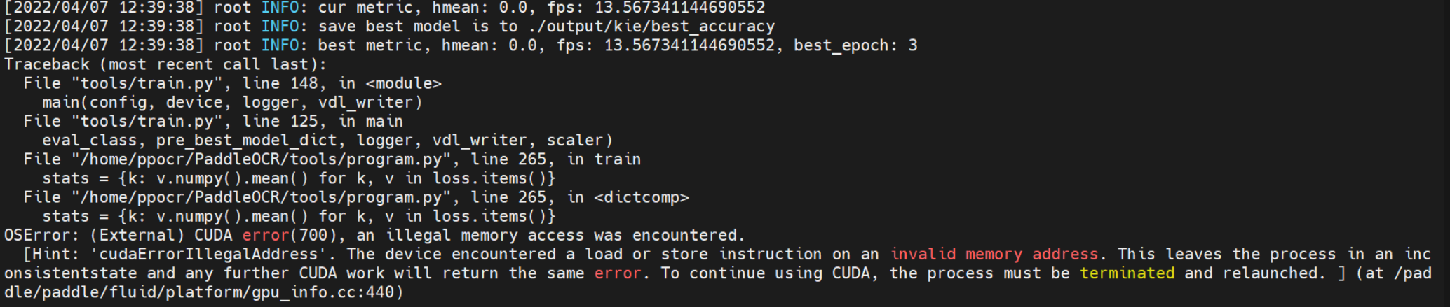 训练SDMGR报错 · Issue #6275 · PaddlePaddle/PaddleOCR · GitHub