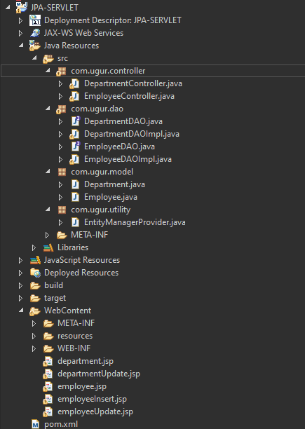 GitHub - ugurbirdogan/JPA-ECLIPSELINK-SERVLET-CRUD: Proje Examples