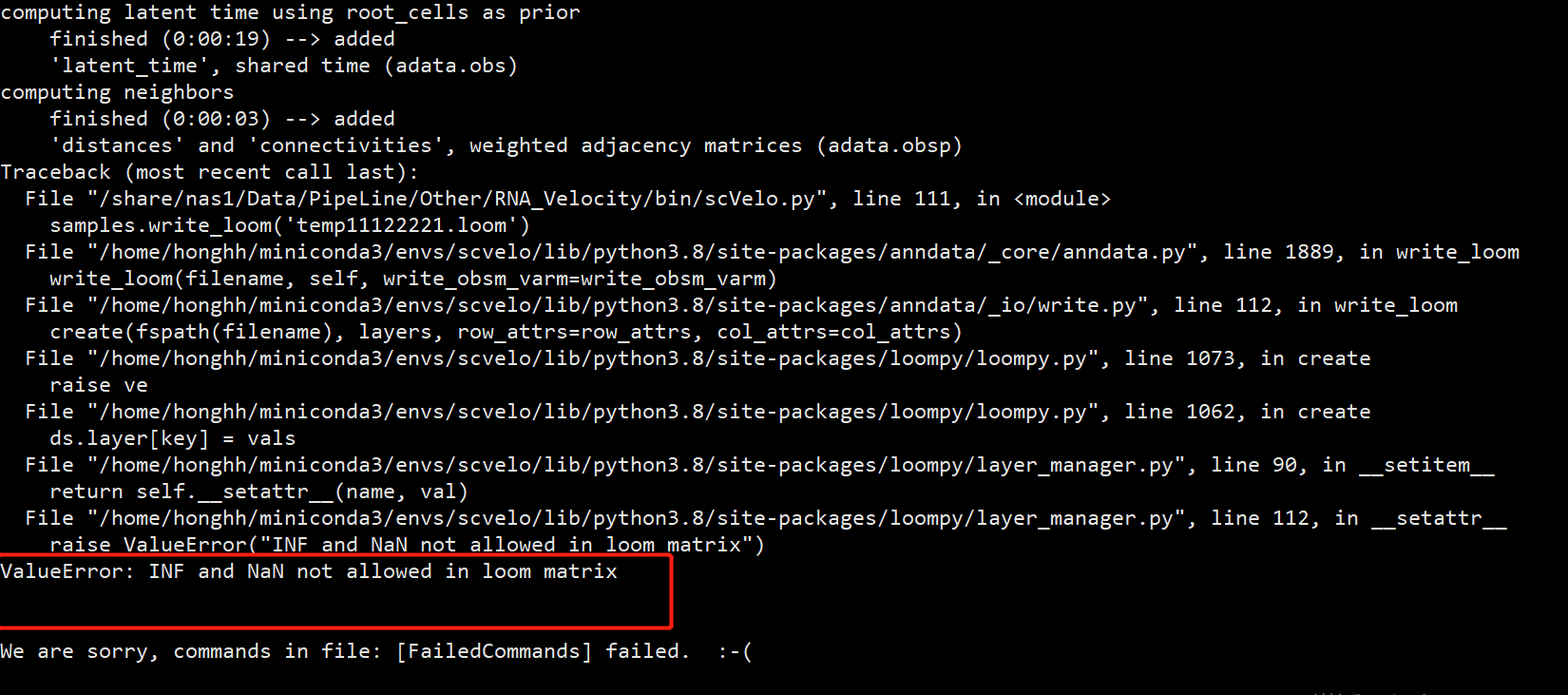 The scvelo dynamics mode generated the NaN and INF on loom file can not be saved · Issue #414 ...