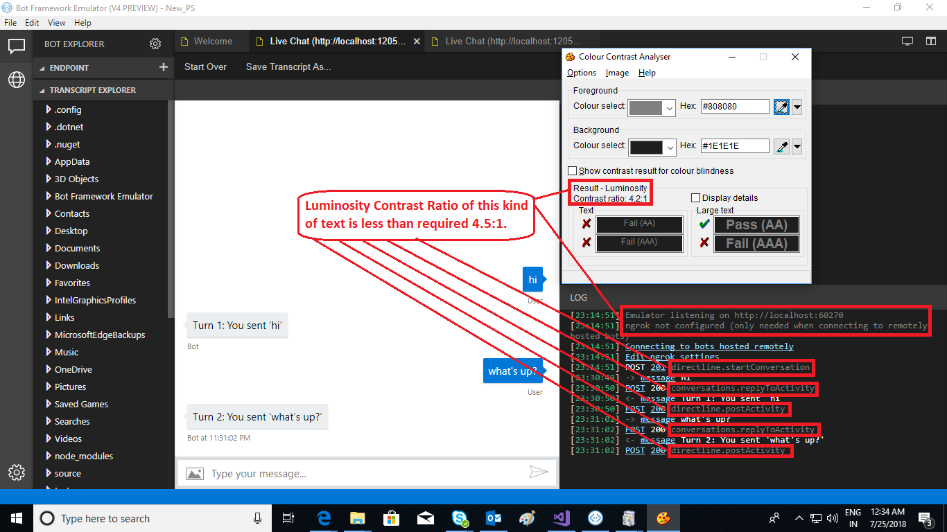 [MAS1.4.3] Luminosity Contrast Ratio of text in grey present in Log ...