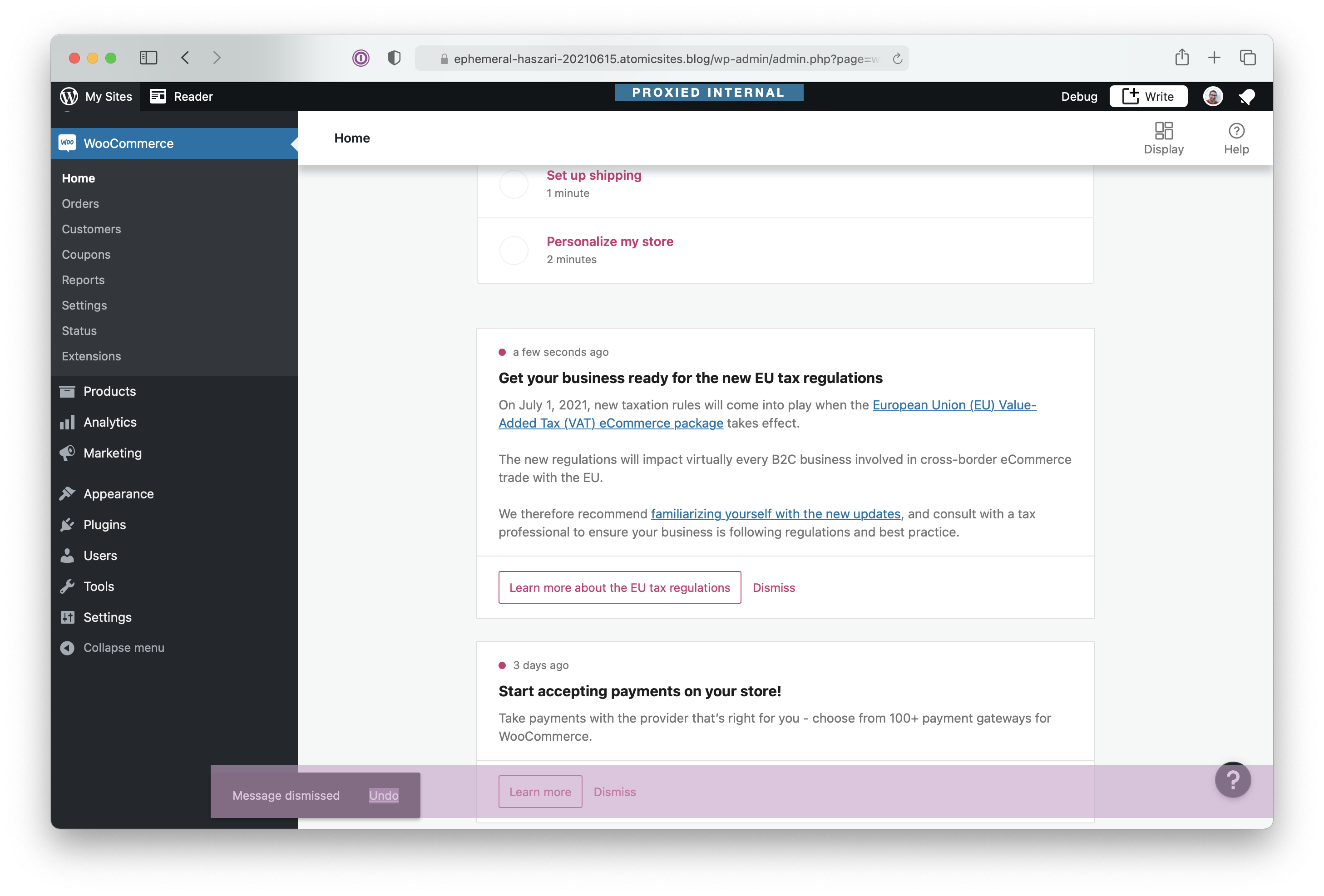 Snackbar notices block clicks in adjacent content · Issue #7252 · woocommerce/woocommerce-admin ...