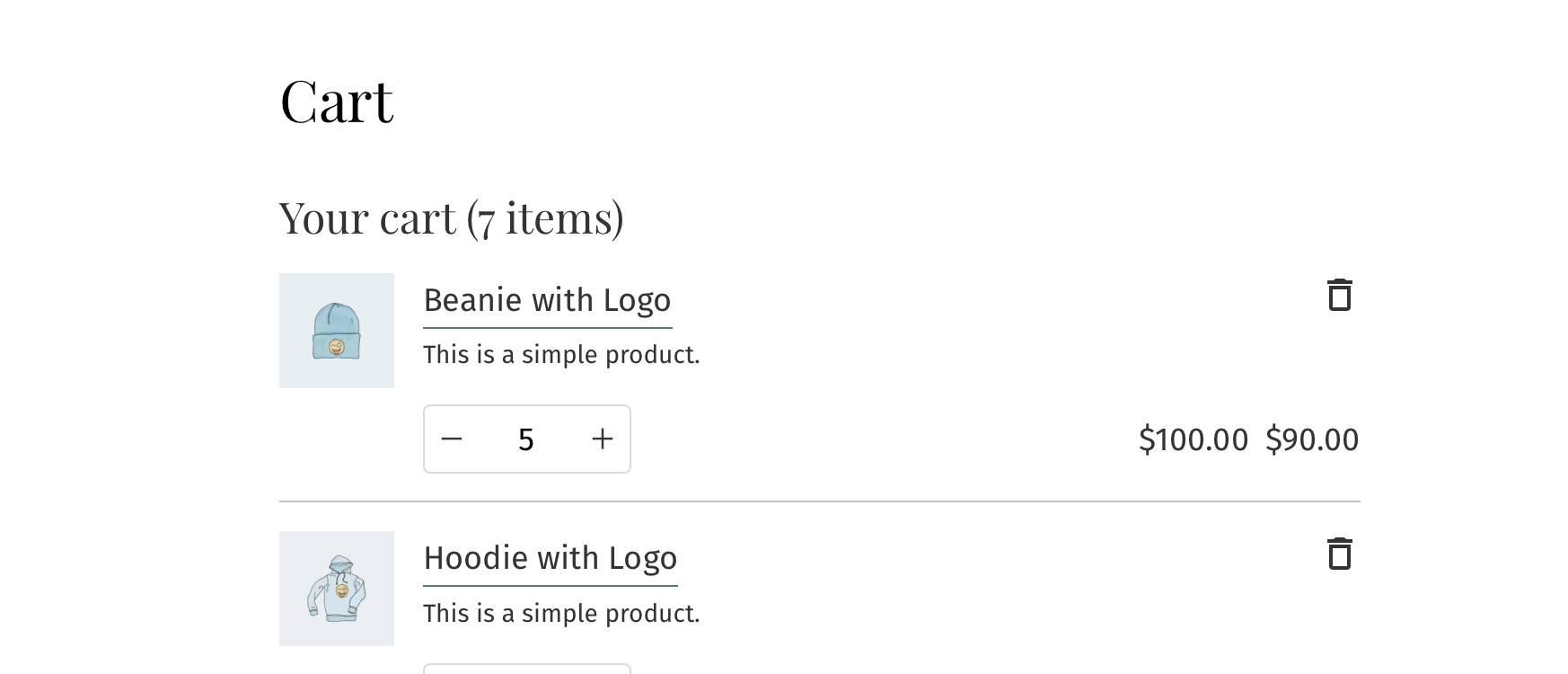 Cart block: original (undiscounted) prices render without strikethrough on Seedlet theme · Issue ...