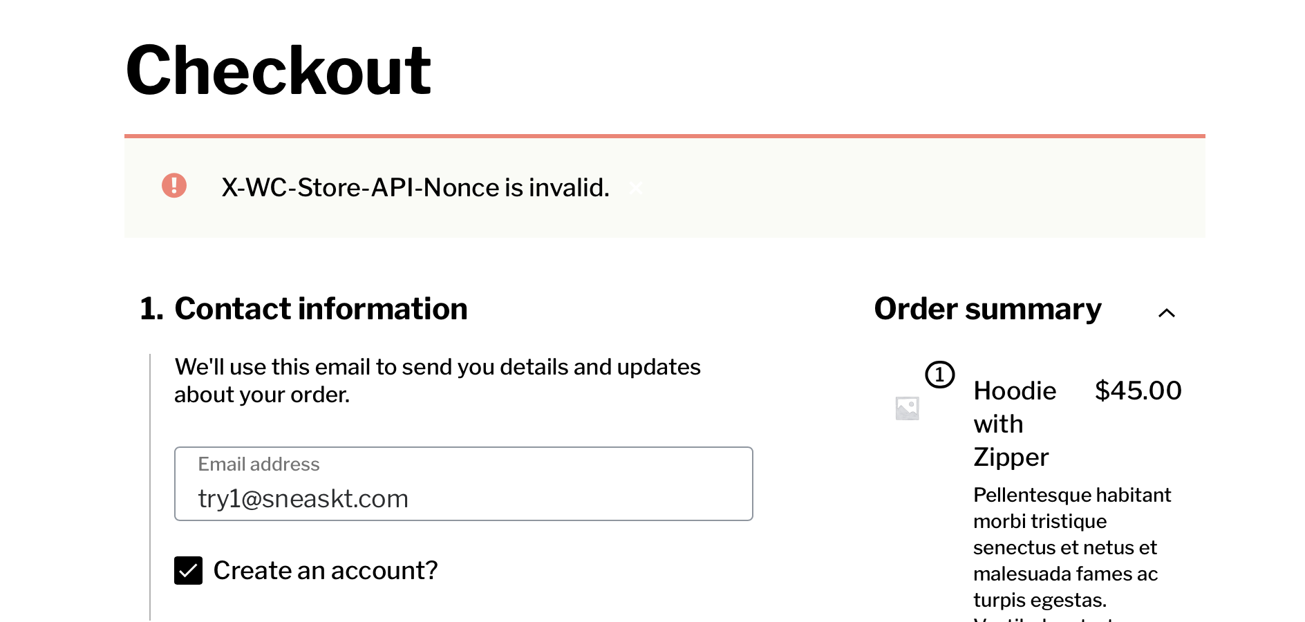Checkout API can create a user account when order fails due to coupon restriction (or other ...