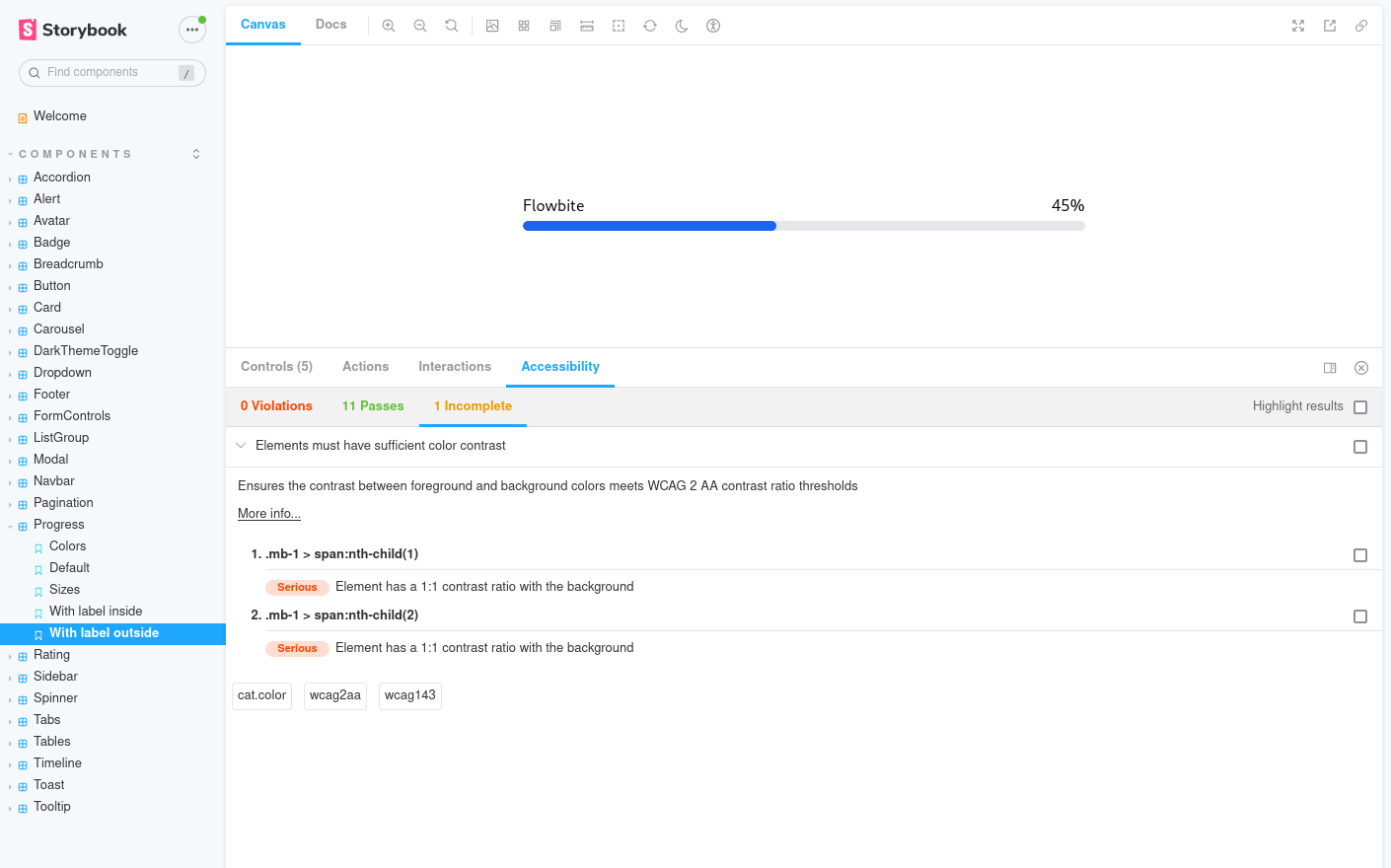 Accessibility Component Progress Have Not Sufficient Color Contrast · Issue 178 · Themesberg