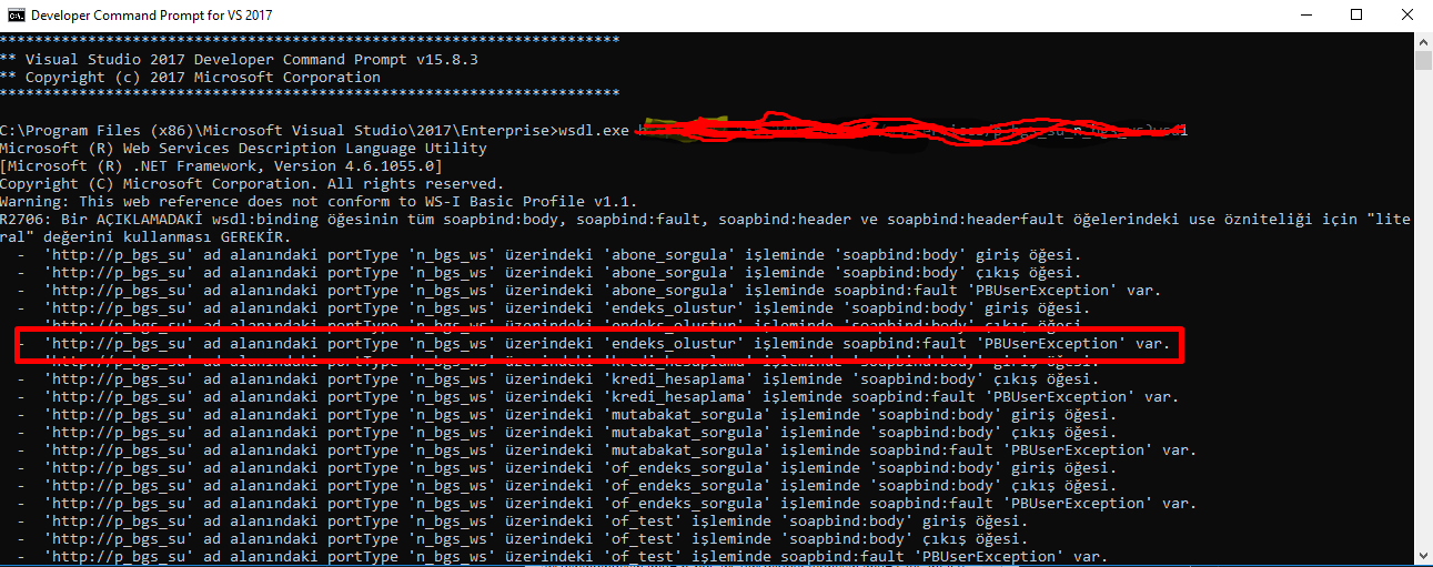 Empty client generated - Unable to add service reference: "Warning: The optional WSDL extension ...