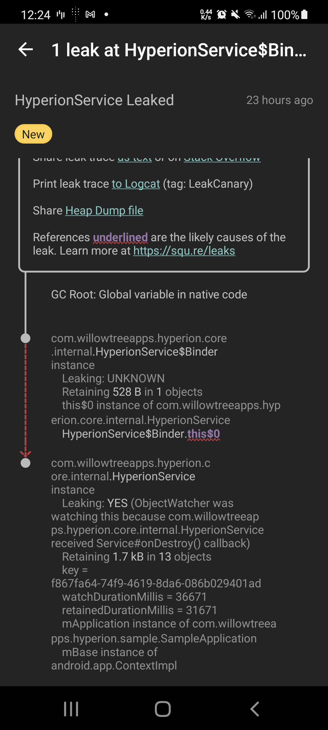 Memory leaks · Issue #220 · willowtreeapps/Hyperion-Android · GitHub