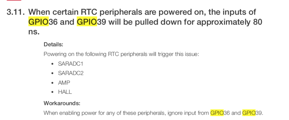 Cannot Use Gpio36 For Bootloader Control Of Test Mode Or Factory Reset Idfgh 2012 · Issue