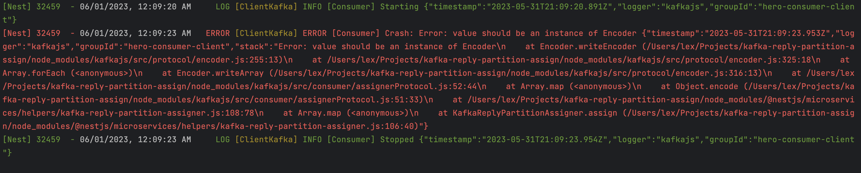 Nestreplypartitionassigner Does Not Reassign Partitions When A Group Member Leaves · Issue