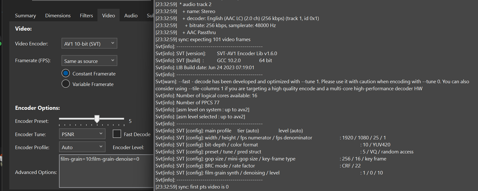 SVT AV1 tune preset always forced to VQ even when PSNR is choosed · Issue #5223 · HandBrake ...