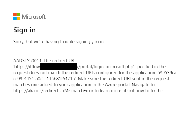 Wrong Redirect URI sent to Azure for SSO · Issue #461 · itflow-org/itflow · GitHub